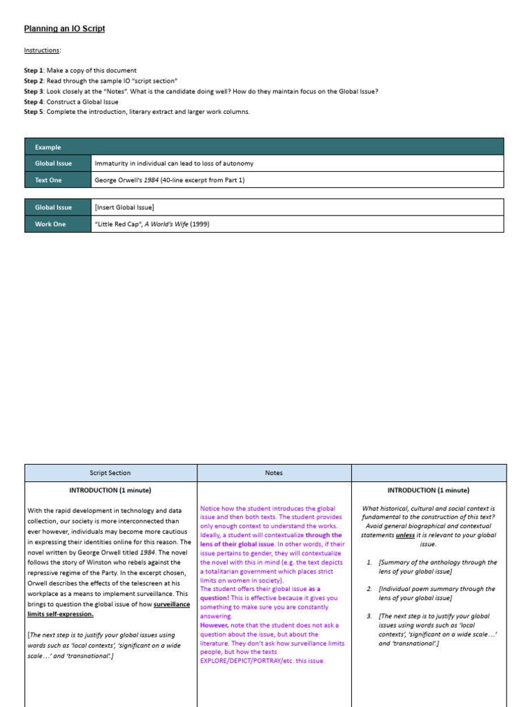 Aaron - JKH G11 Planning An IO Script - Global Issue & Introduction | PDF