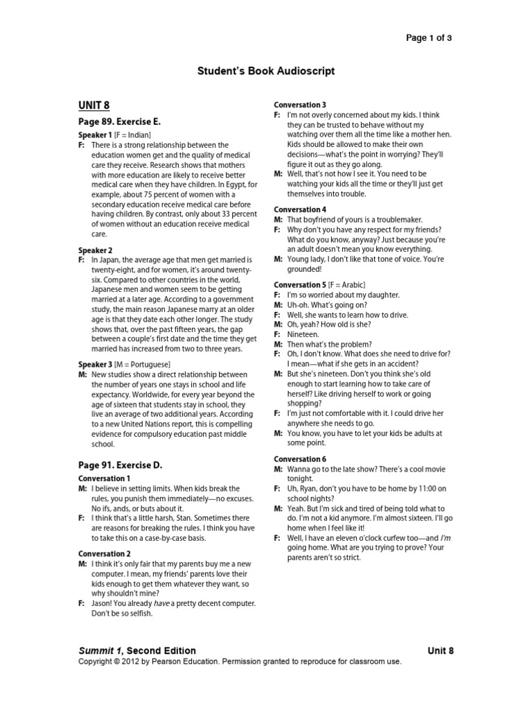 Unit 08 Audioscript | PDF