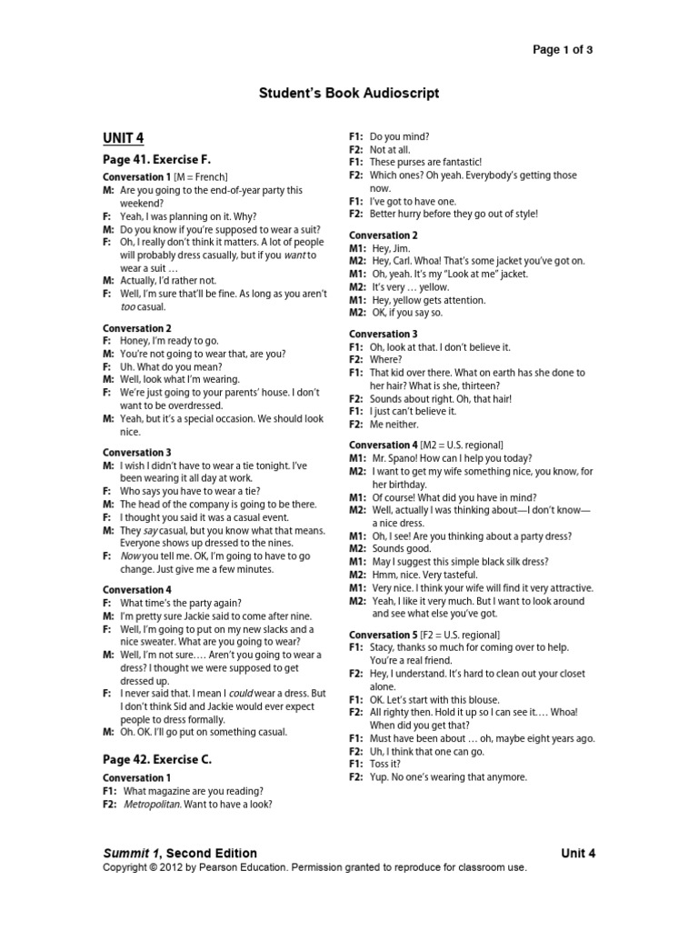 Unit 04 Audioscript | PDF