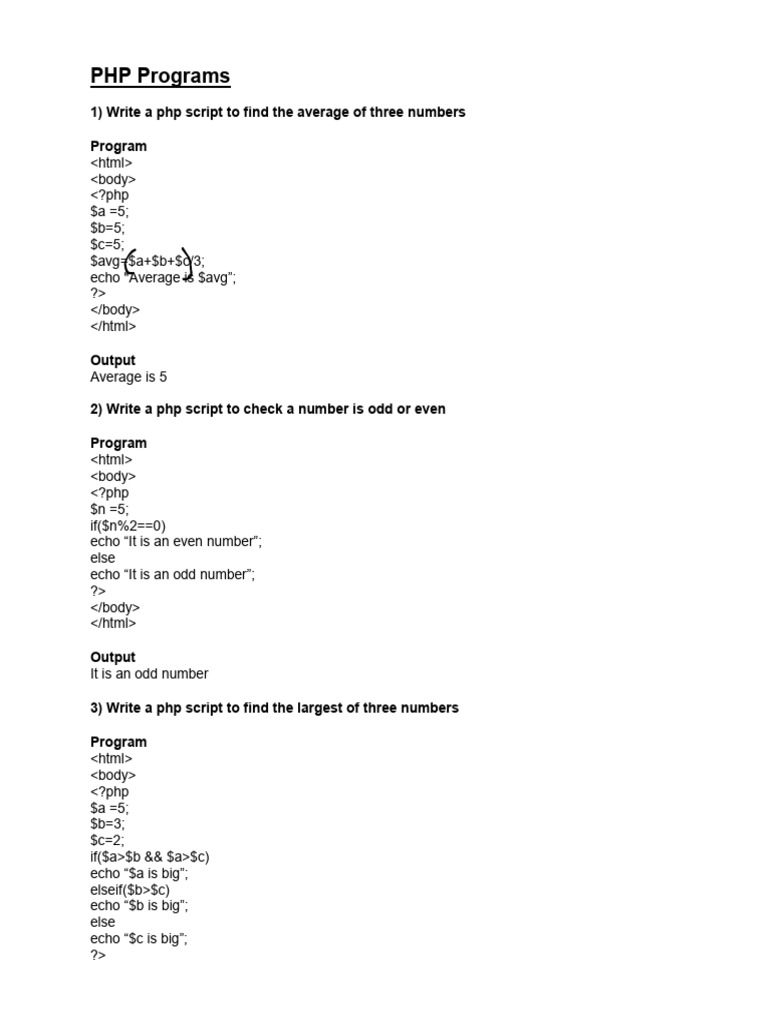 PHP Programs | PDF