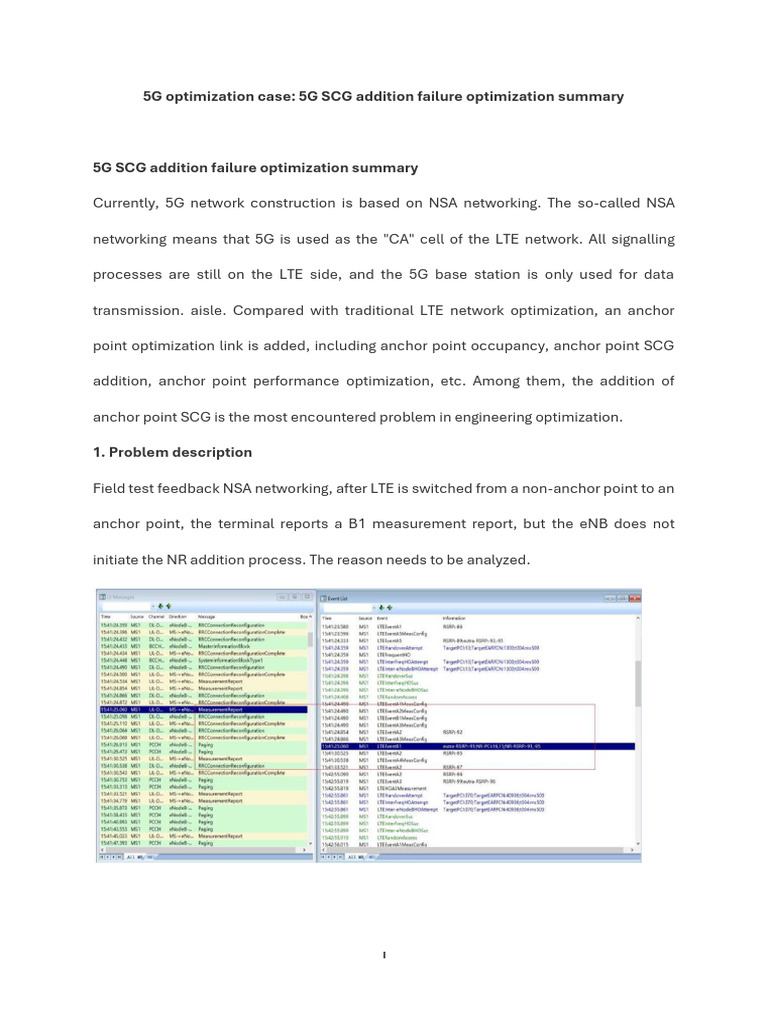 5G SCG Addition Failure Optimization Summary | PDF