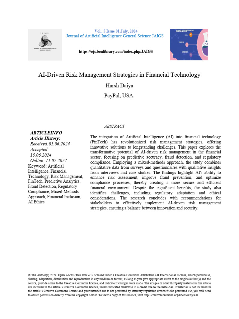 AI-Driven Risk Management Strategies in Financial | PDF
