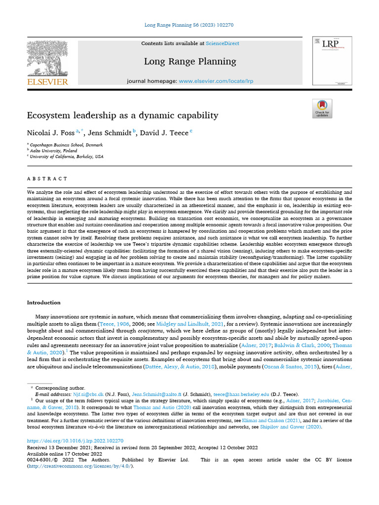 Teece 2023 | PDF Teece 2023 | PDF