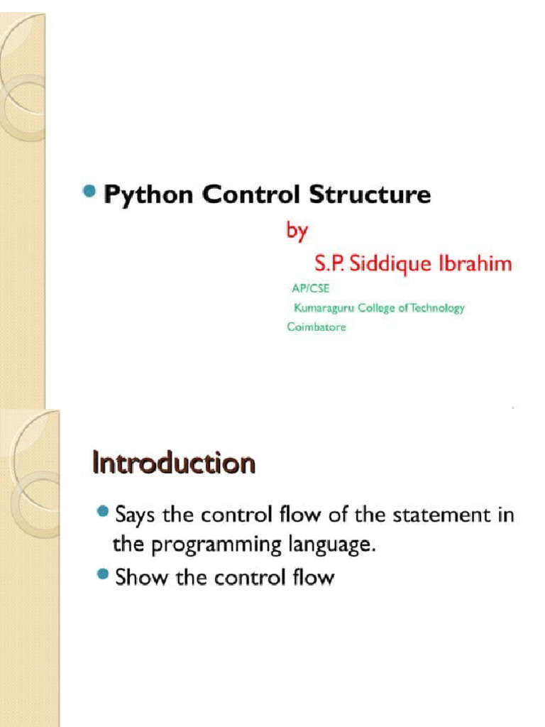Python Control Structure 1 Pdf