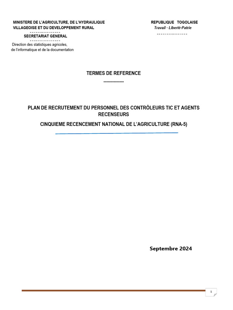 TDRS Recrutement Du Personnel RNA5 - Ok | PDF