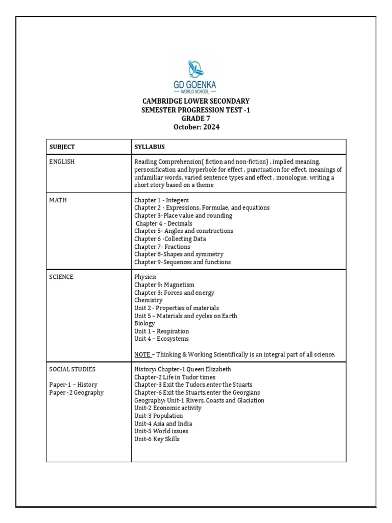 Grade 7 Cambridge Progression Test 2024 | PDF | Linguistics | Language ...
