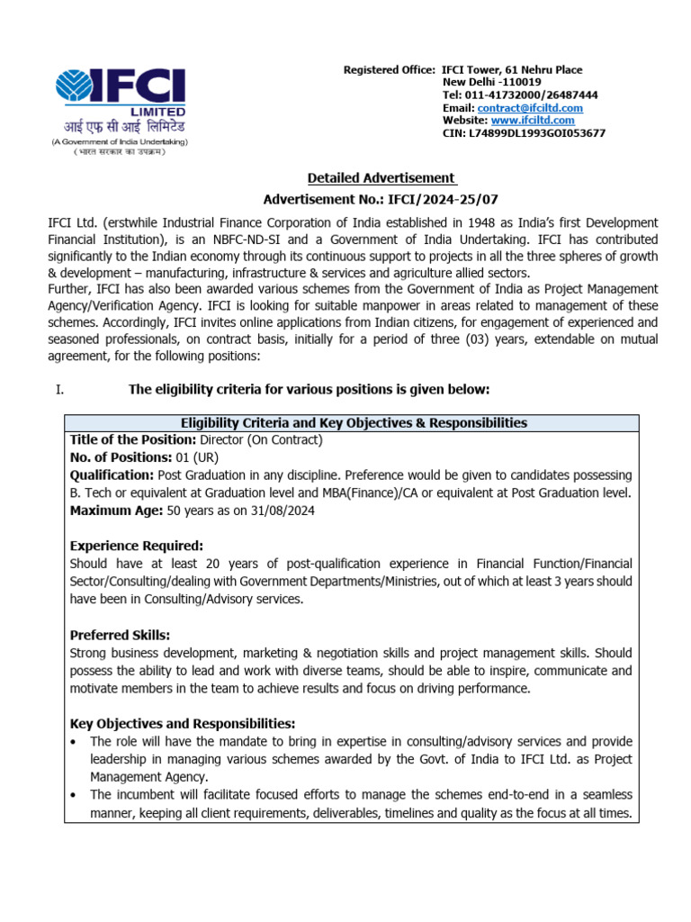 Advt for Various Positions | PDF