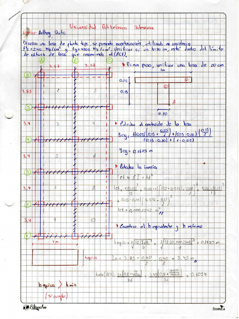Losas Ejemplo 1 | PDF