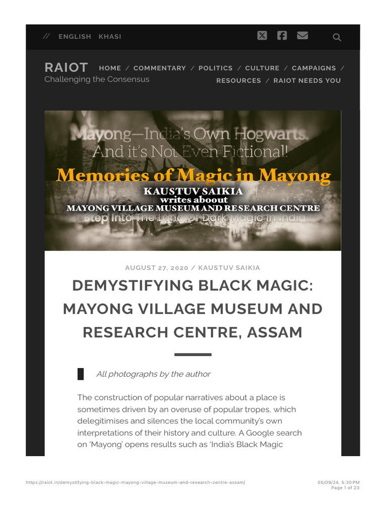 Demystifying Black Magic - Mayong Village Museum and Research Centre ...