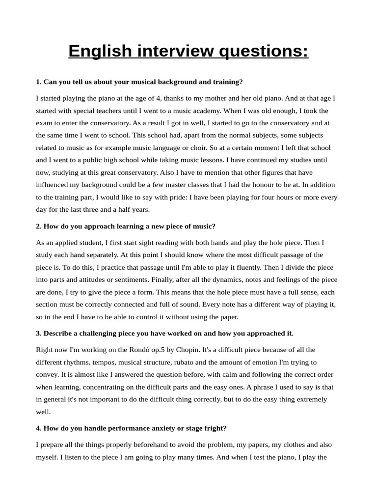 Interview Questions | PDF