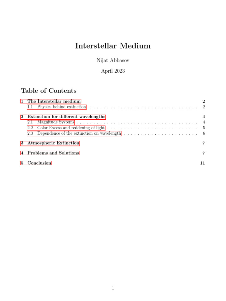 Interstellar Medium | PDF