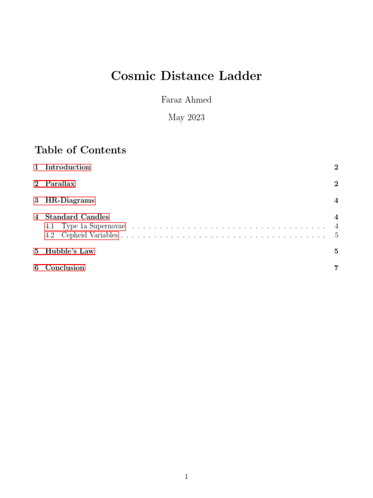Cosmic Distance Ladder | PDF