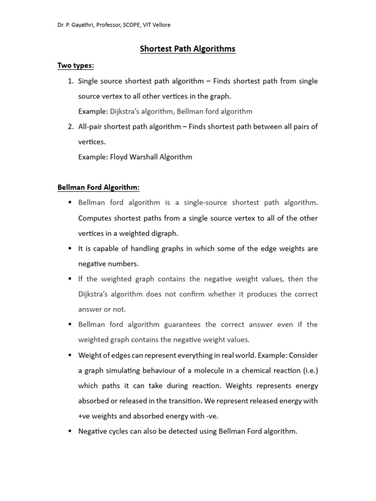 Bellman Ford Algorithm | PDF