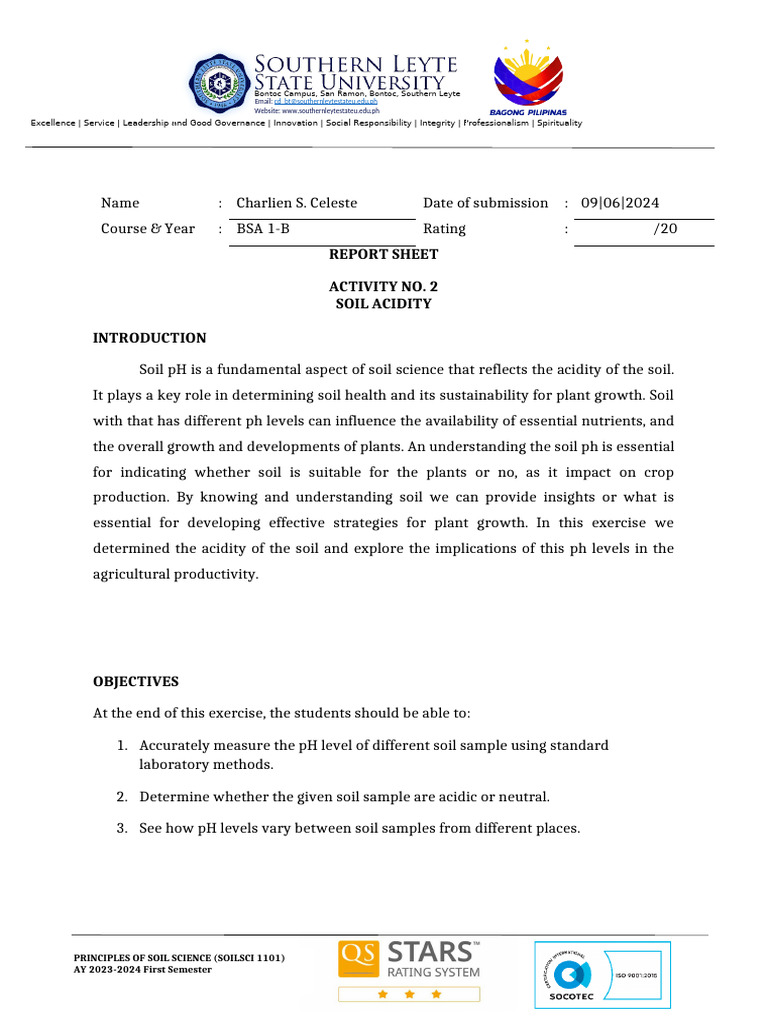 Laboratory Activity 2 Report Sheet Template | PDF