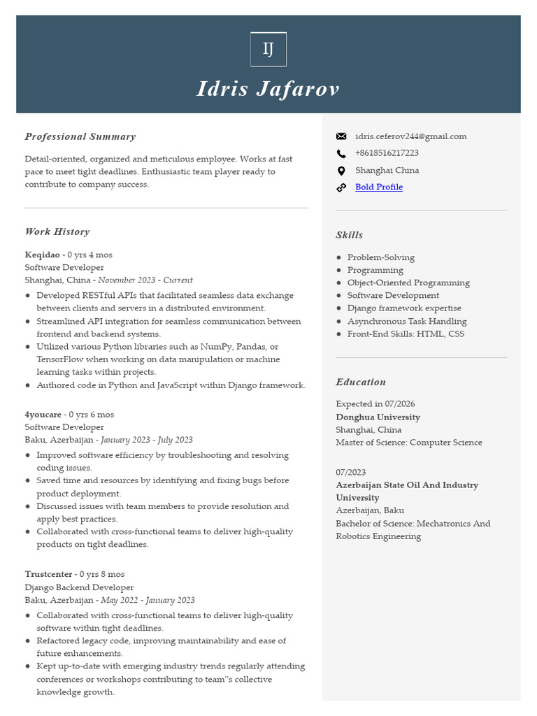 Idris_Jafarov_Resume | PDF