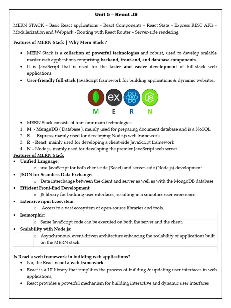 Unit 5 React Js Pdf