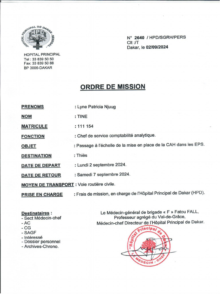 Ordre de Mission Pat | PDF