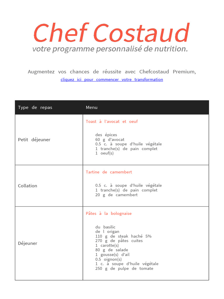 Menu Pdf