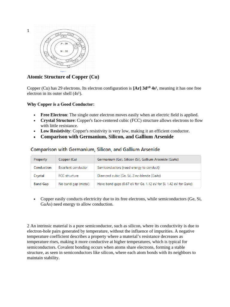 Atomic Structure of Copper (Cu) : (Ar) 3d 4s | PDF