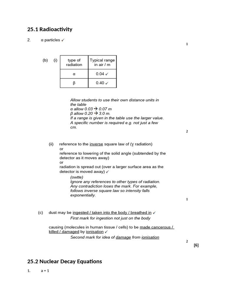 25 26 Radioactivity - Nuclear Workbook ANSWERS | PDF