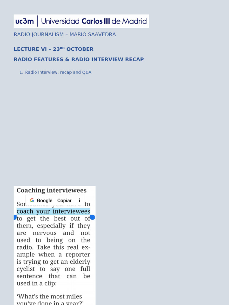 Lecture VI Radio Features | PDF | Morocco | Foreign Language Studies Lecture VI Radio Features | PDF | Morocco | Foreign Language Studies