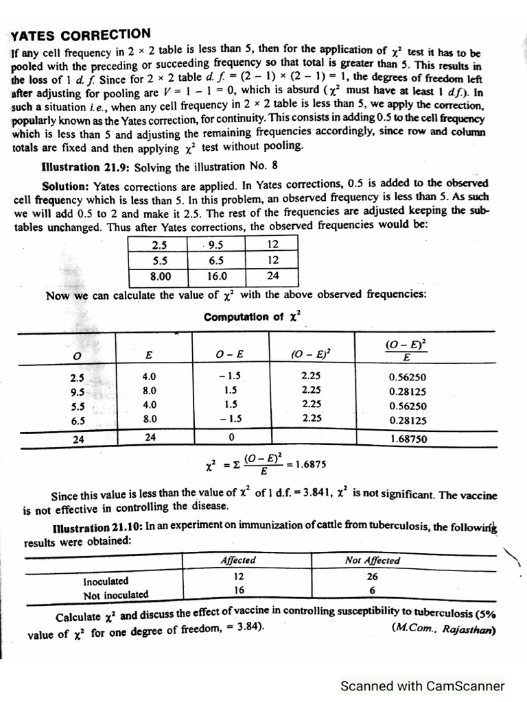 Yates Correction | PDF