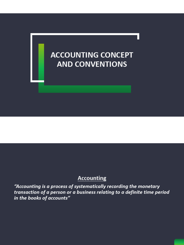 Chapter 1 Accounting Concept and Conventions | PDF
