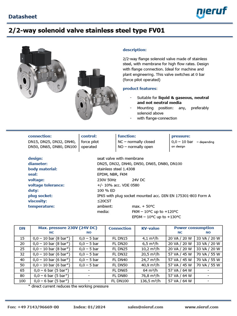 Solenoid Valve FV01 | PDF