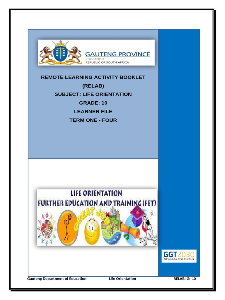 RELAB Life Orientation GR 10 Learner Revision TERMS 1-4 | PDF | Human ...