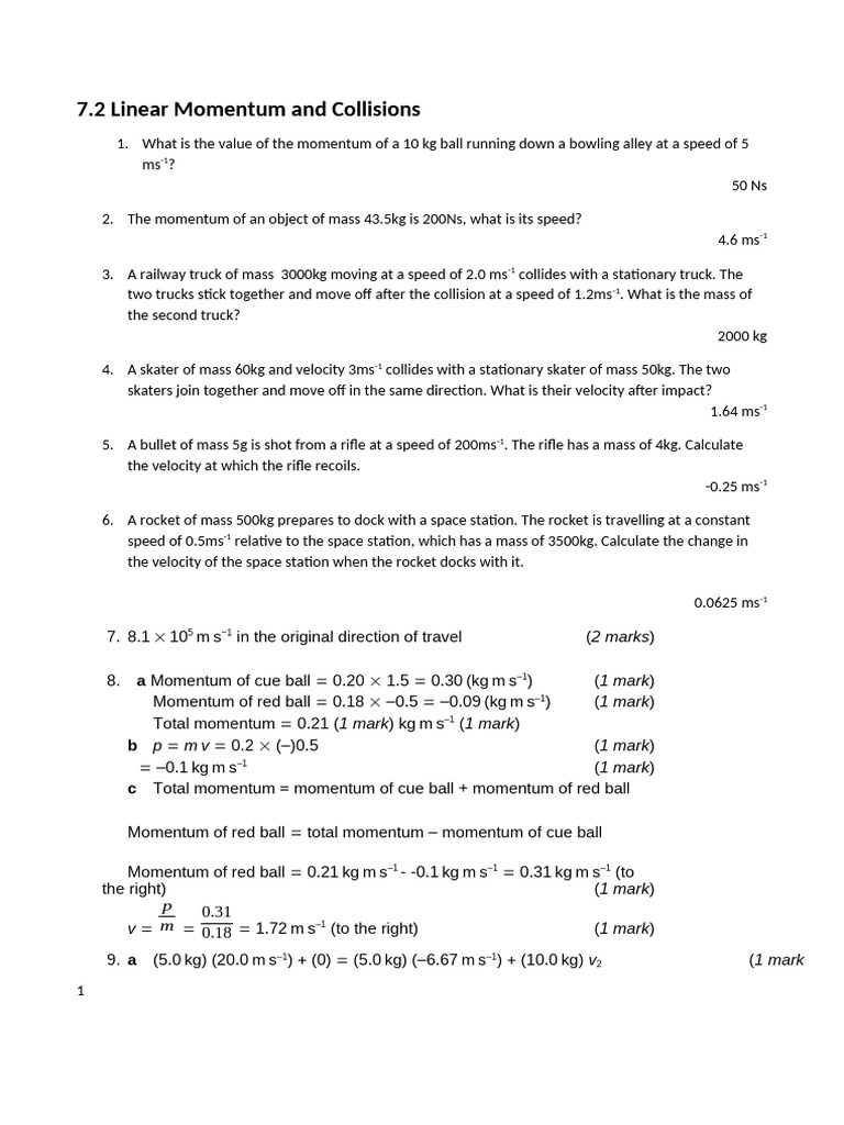 7 Newton - S Laws and Momentum Workbook ANSWERS | PDF