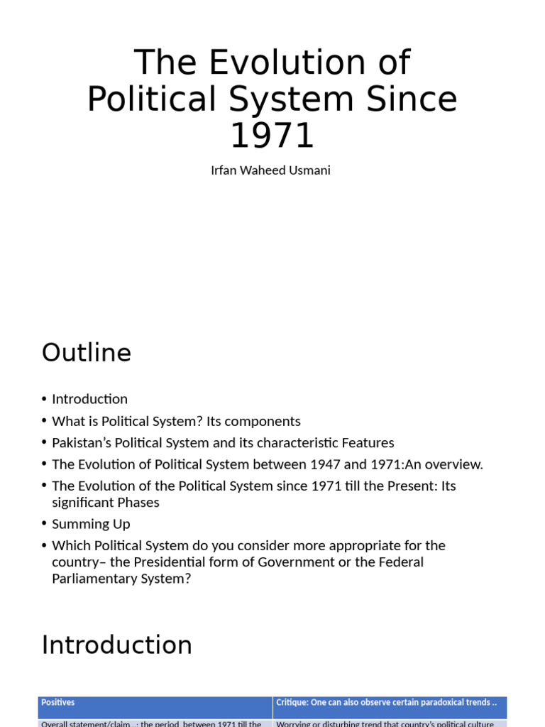 The Evolution of Political System Since 1971 1 | PDF