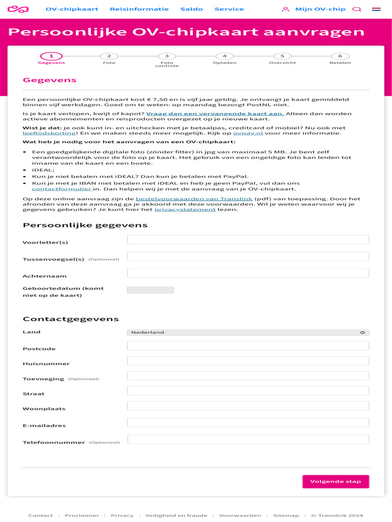 Persoonlijke OV-chipkaart Aanvragen - OV-chipkaart - NL | PDF