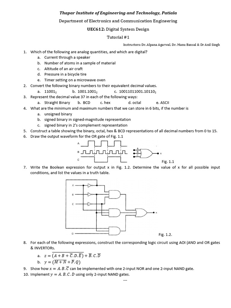 UEC612 Tut1 | PDF