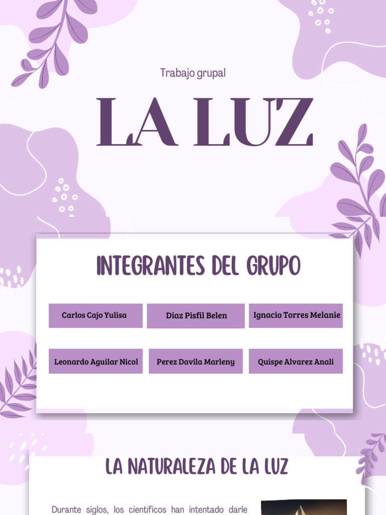 DIAPOSITIVAS - EXP - LA LUZ | PDF