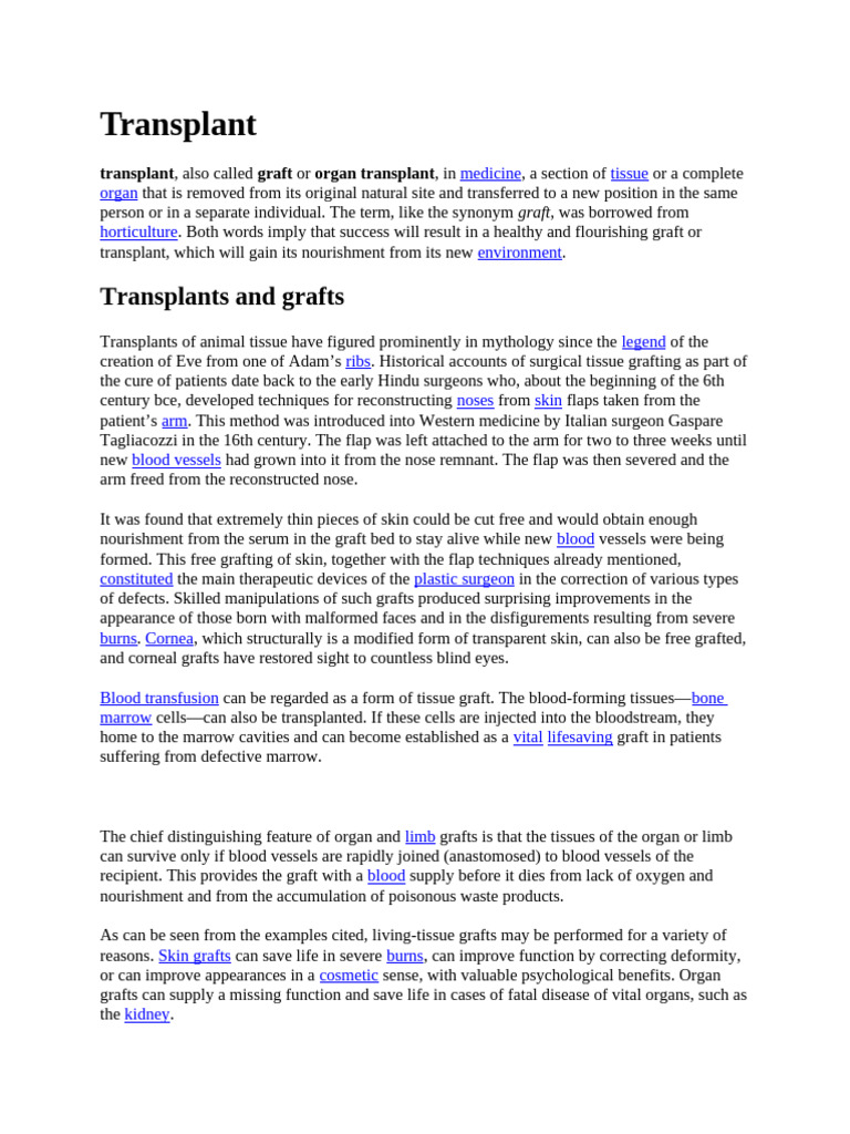 Tissue Transplant-1-1 | PDF