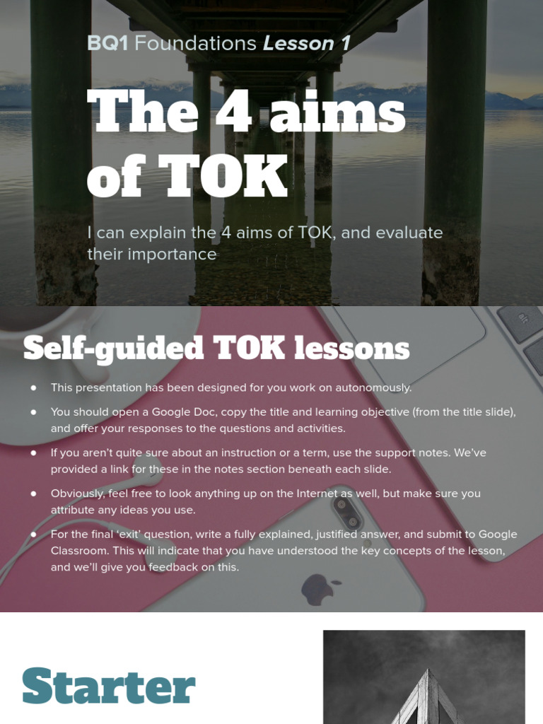1.1 The 4 Aims of TOK (Self-Guided Lesson Presentation) | PDF