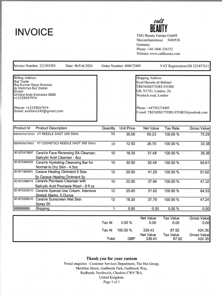 Raj Trade Invoice | PDF