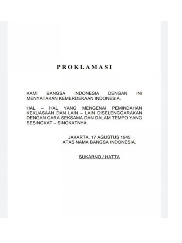 Teks Proklamasi 2 | PDF