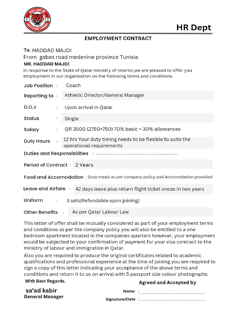 Haddad majdi contract | PDF Haddad majdi contract | PDF