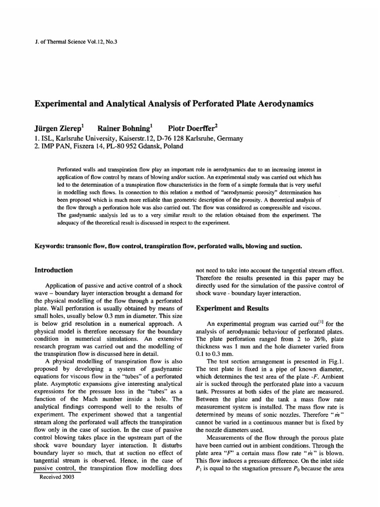 Experimental and Analytical Analysis of | PDF