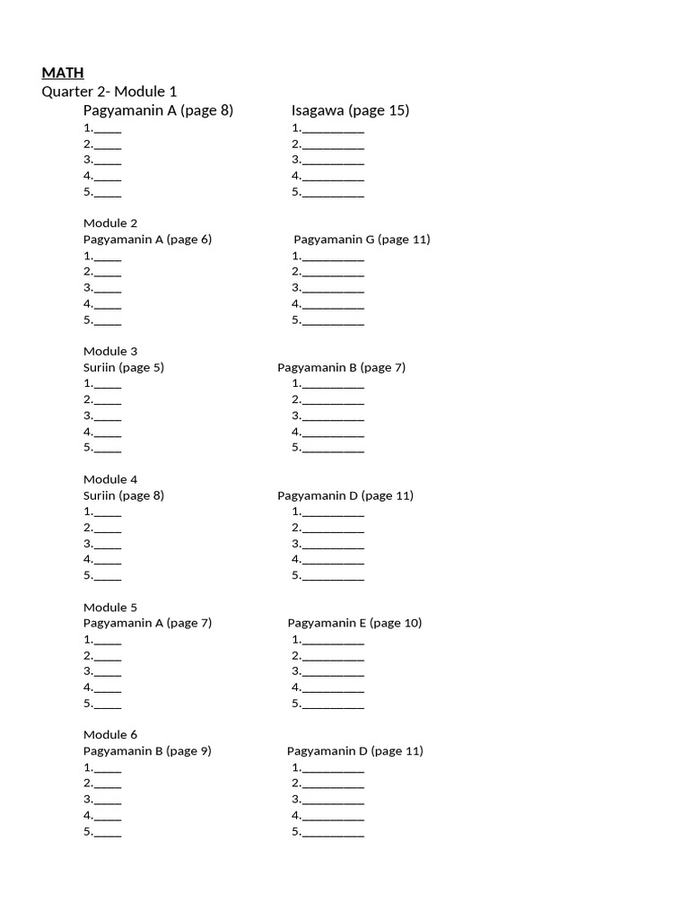 ANSWER-SHEET_Q2_math | PDF