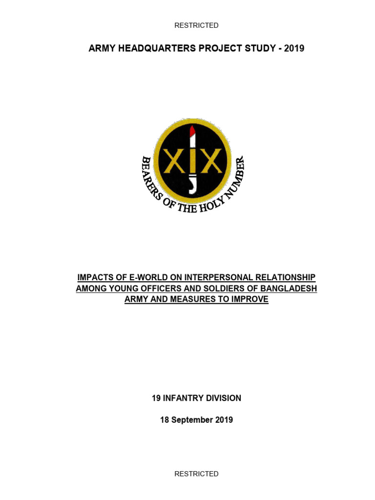 Army Headquarters Project Study - 2019 | PDF