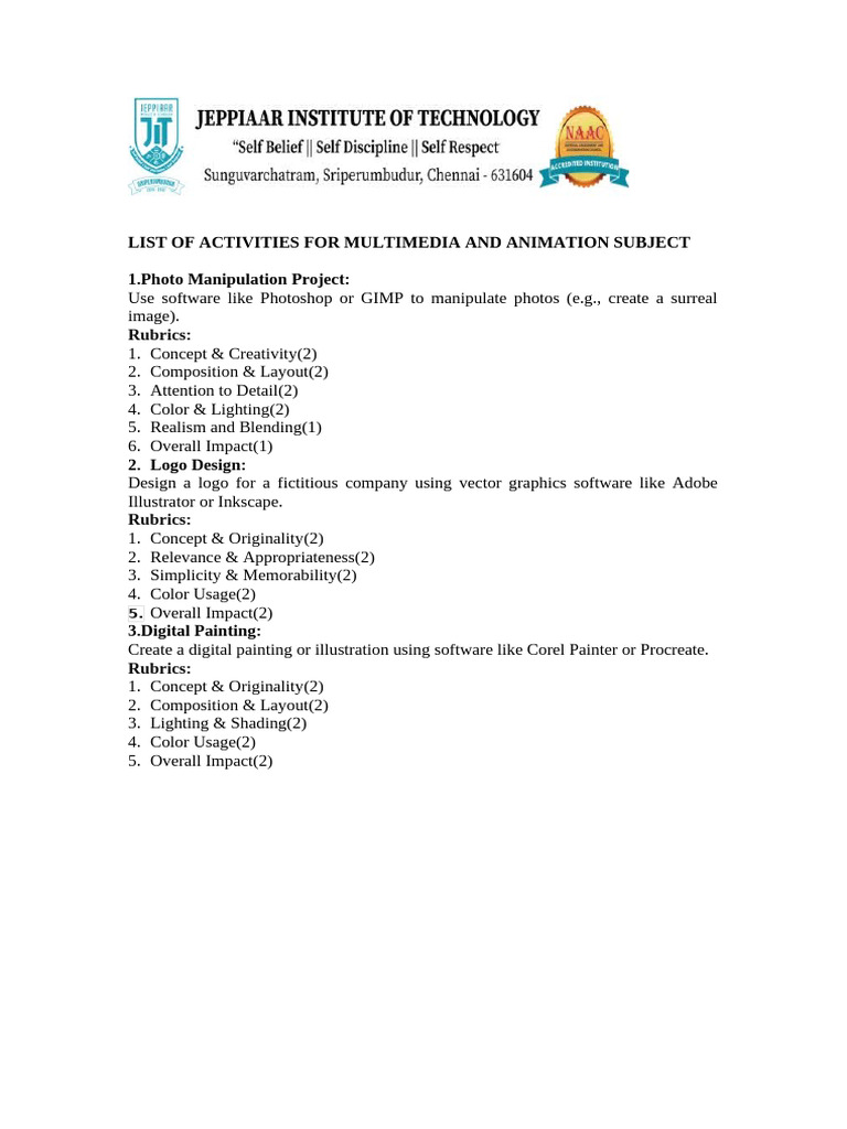 List of Activities | PDF