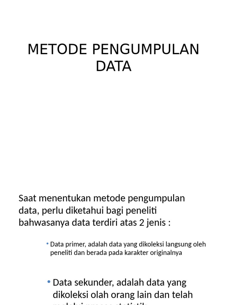 Metode Pengumpulan Data | PDF | Career & Growth