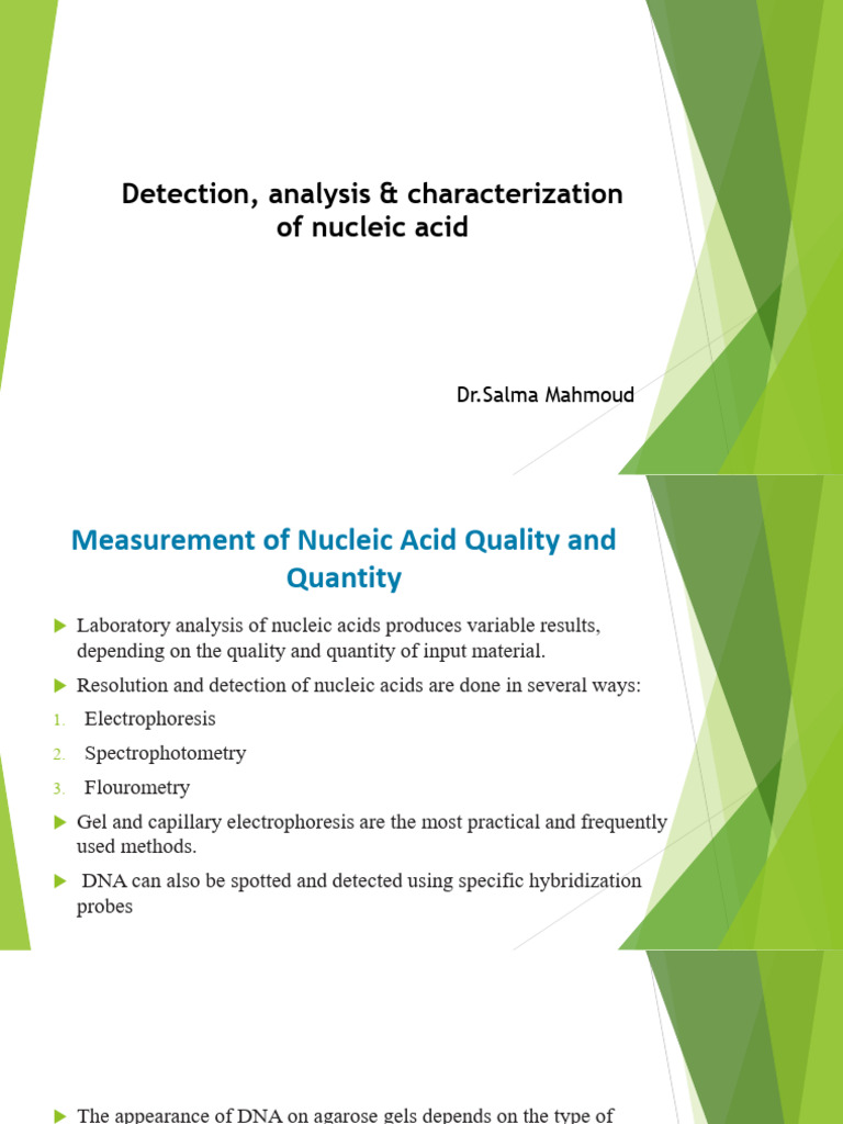 Lec3 Detection, Analysis & Characterization of NA | PDF | Gel Electrophoresis | Agarose Gel ...