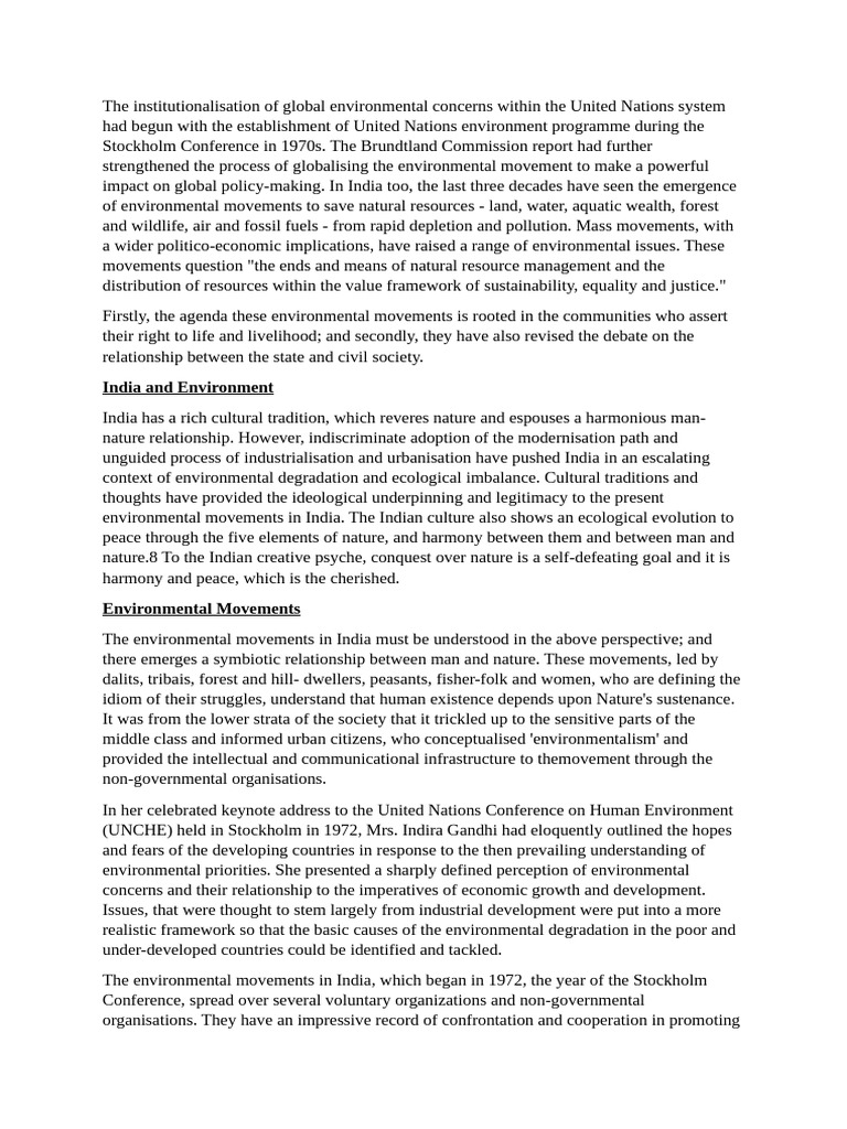 Environmental Movements | PDF