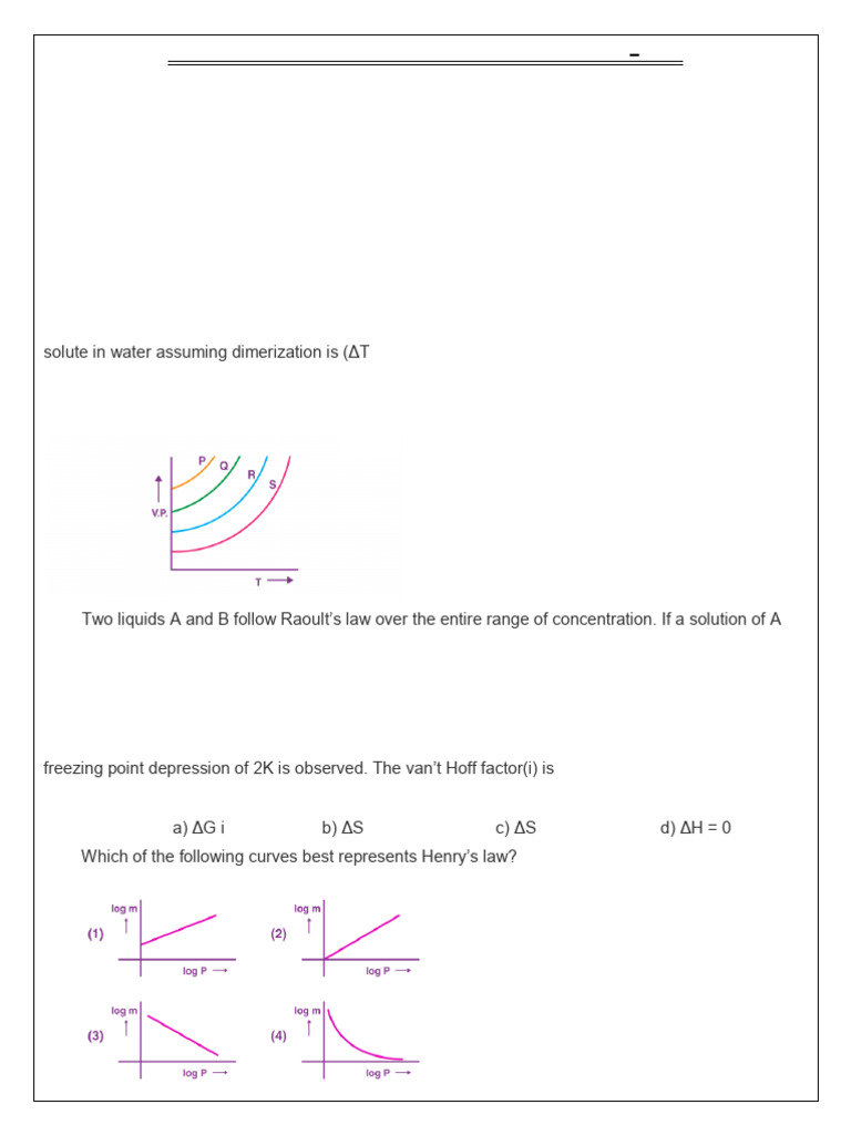 CBSE Class 12 Chemistry Chapter 2 Solutions Worksheet 5 | PDF