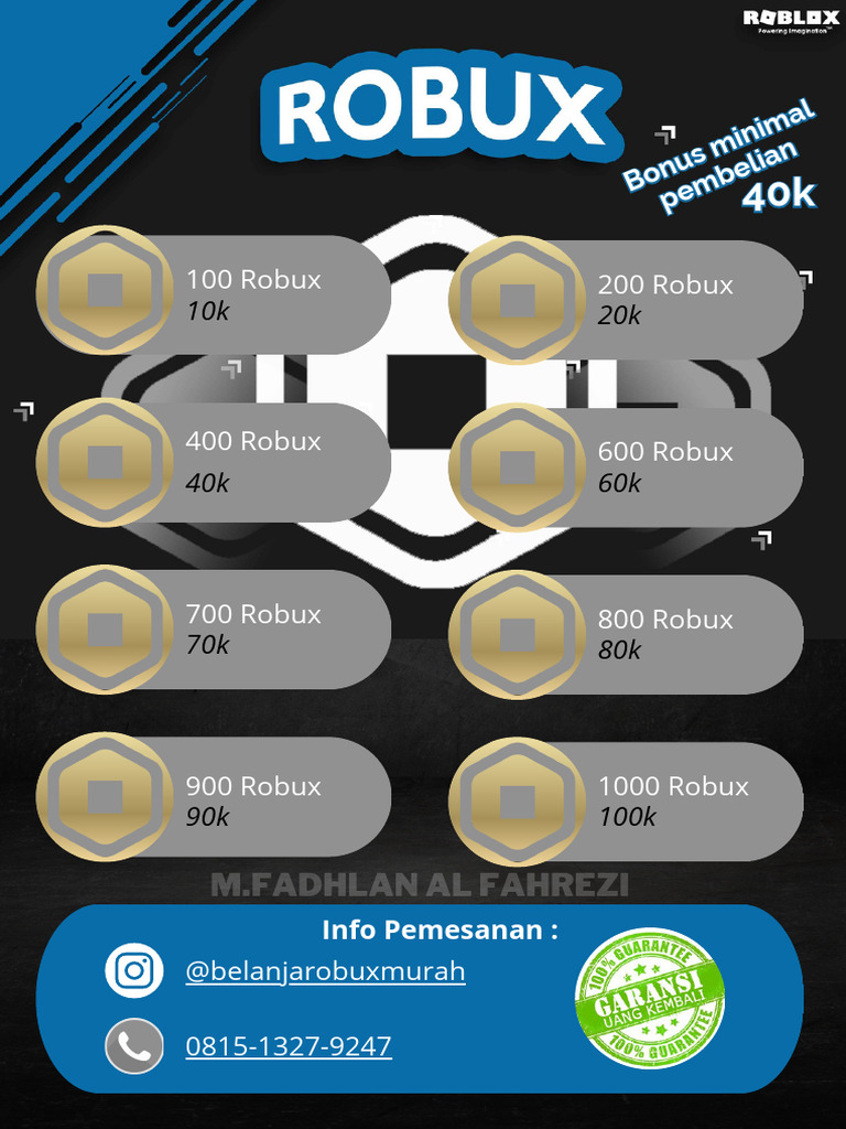 Desain List Robux AL | PDF