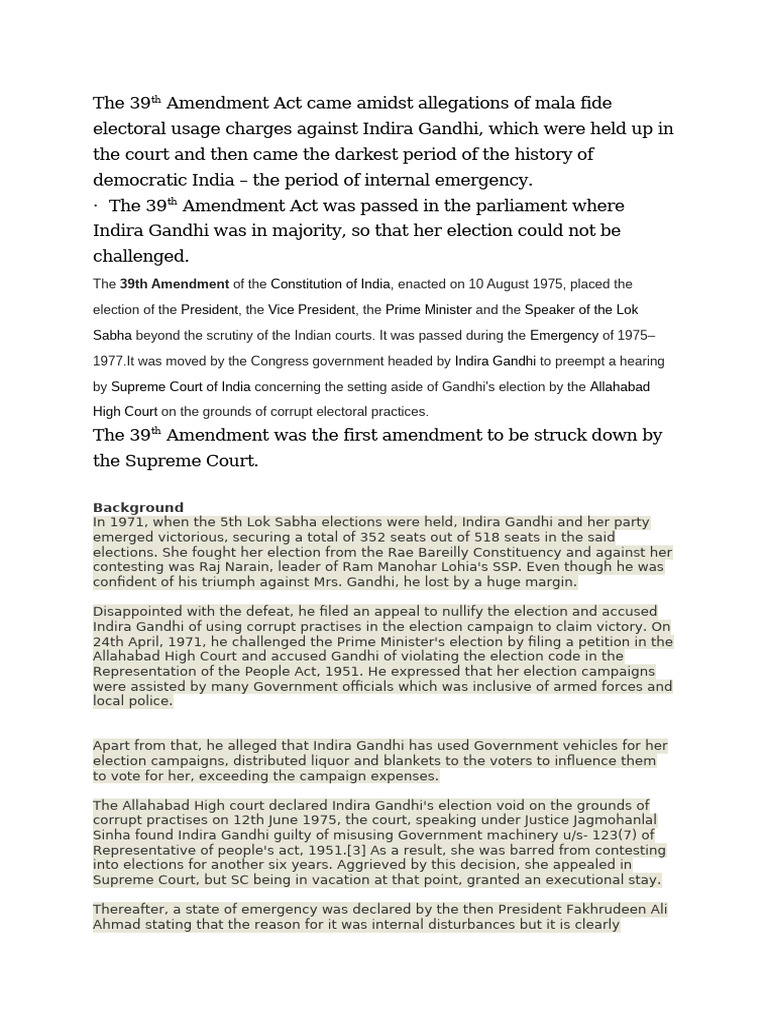 The 39th Amendment | PDF