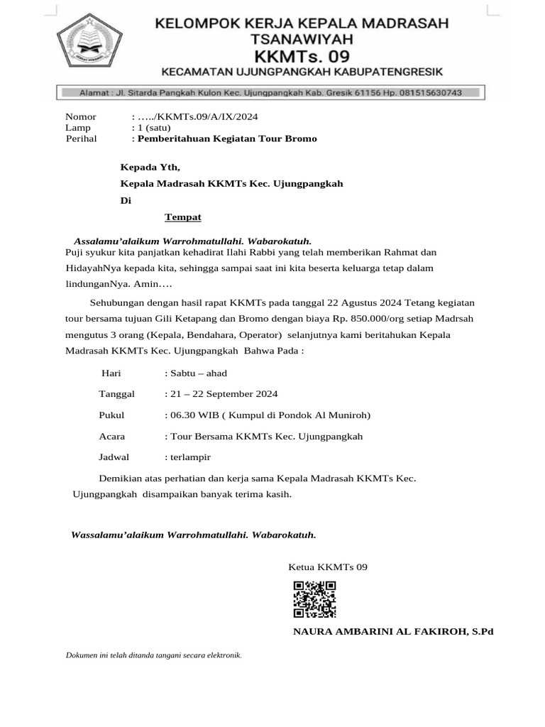 Surat Pemeritahuan KKM | PDF